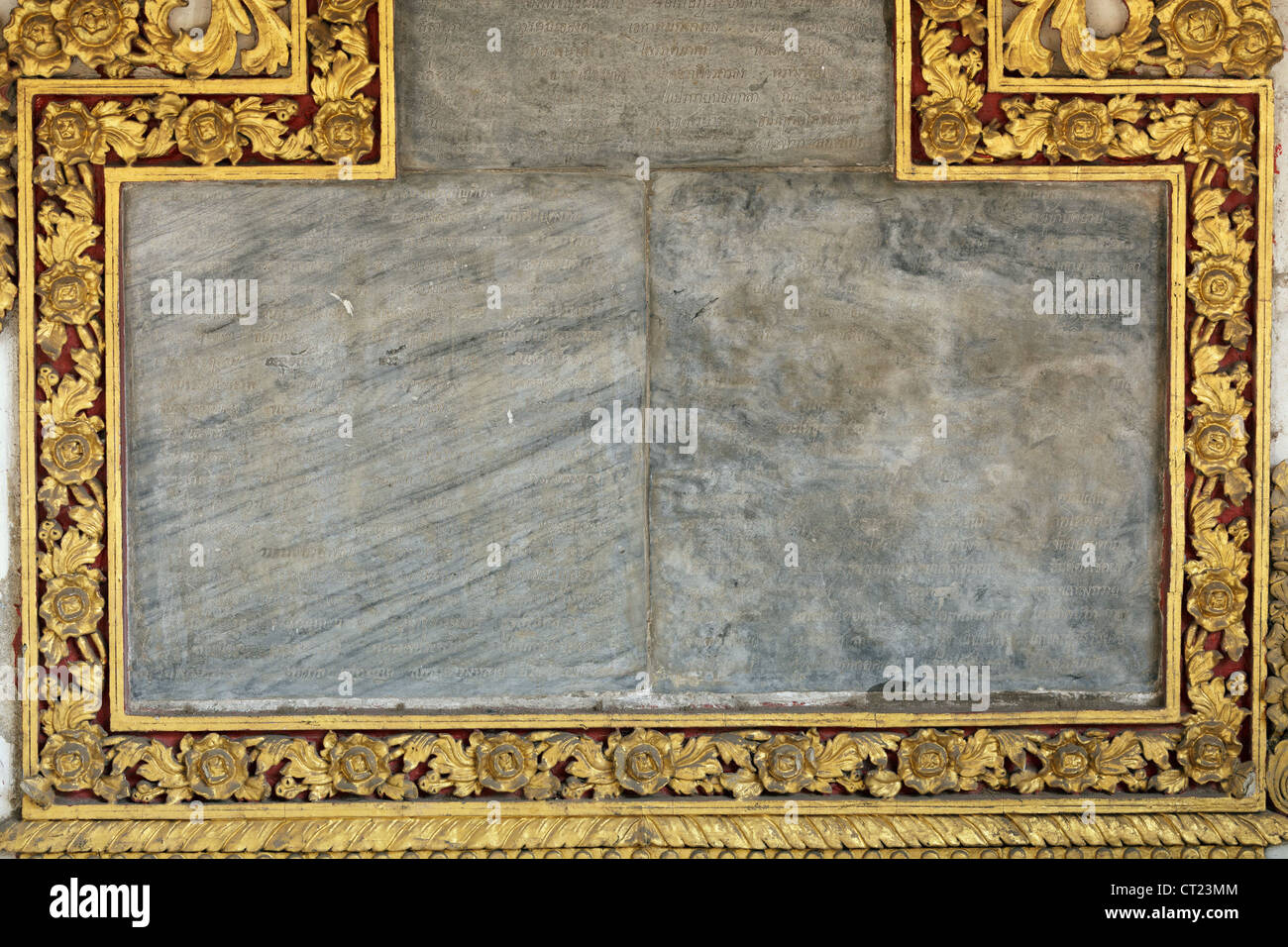 golden religious frame, wat phra kaeo buddhist temple, Bangkok ...