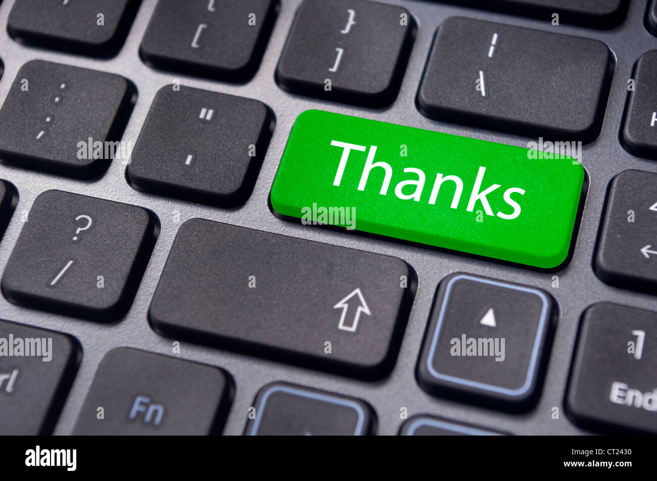 Computer keyboard with thank you key hi-res stock photography and ...