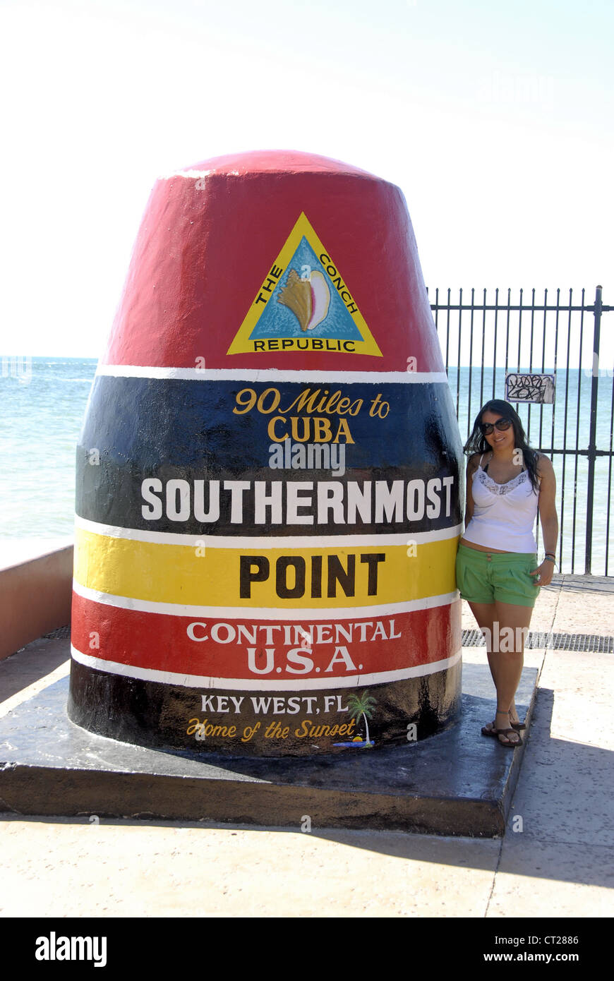 Marker in Key West, Monroe County, Florida, USA Stock Photo - Alamy