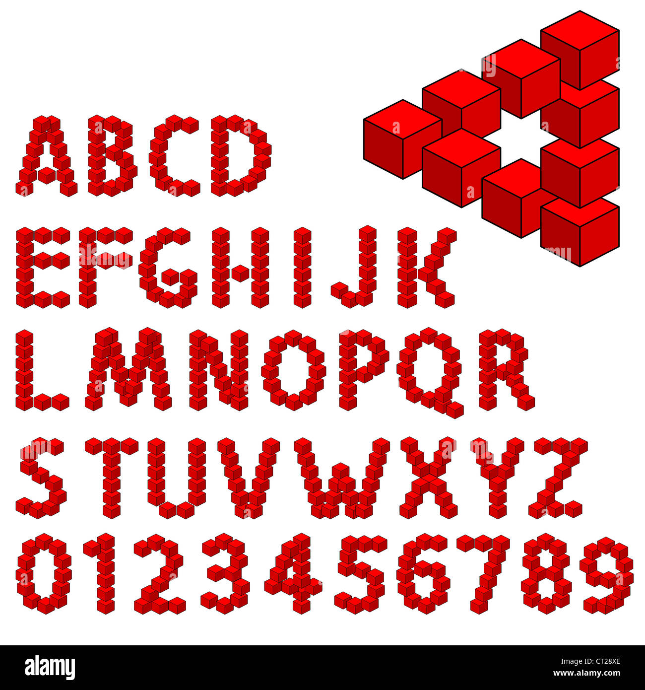 abstract optical illusion three dimension alphabet set. vector ...