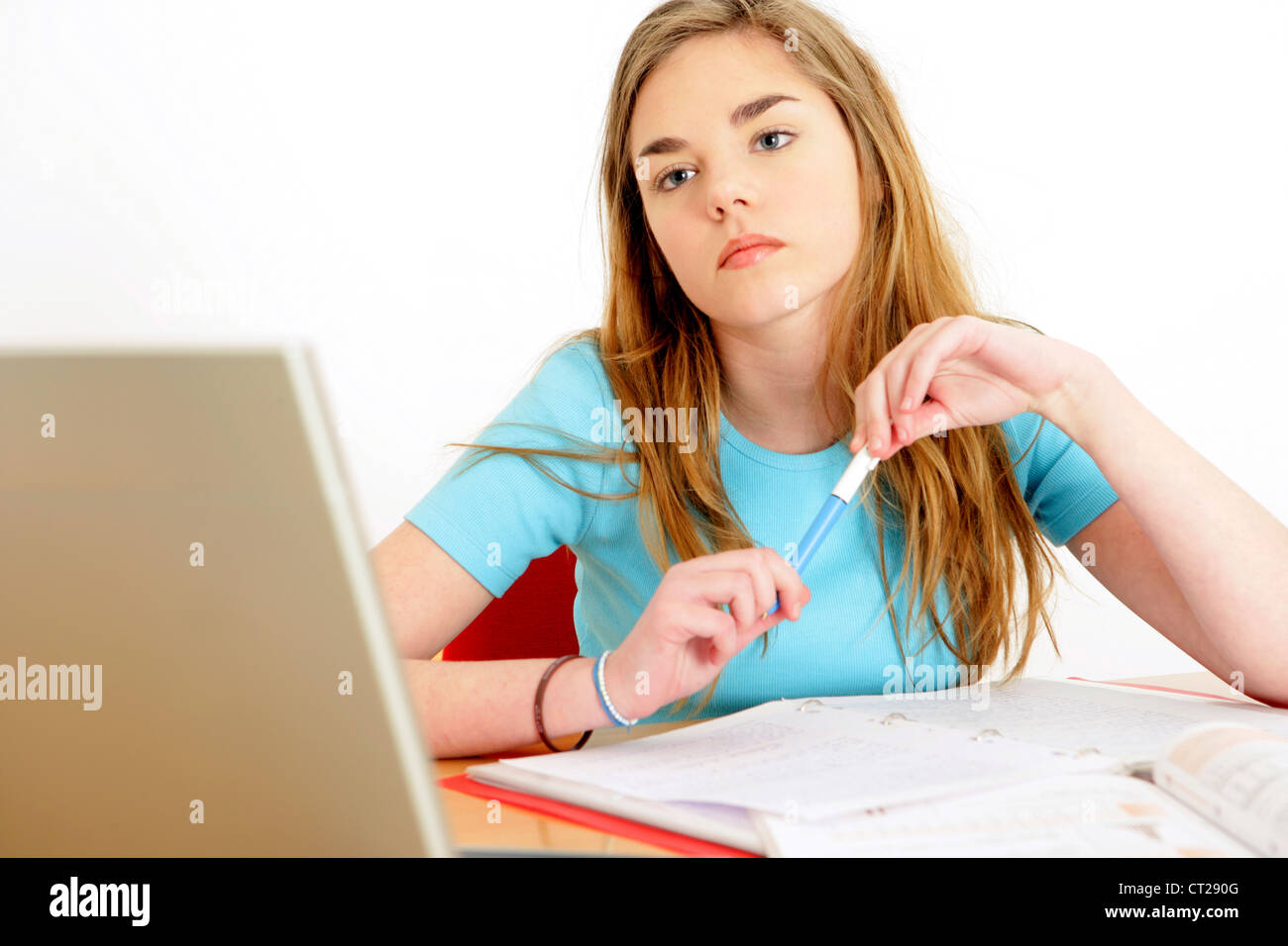 TEENAGER DOING HOMEWORK Stock Photo - Alamy