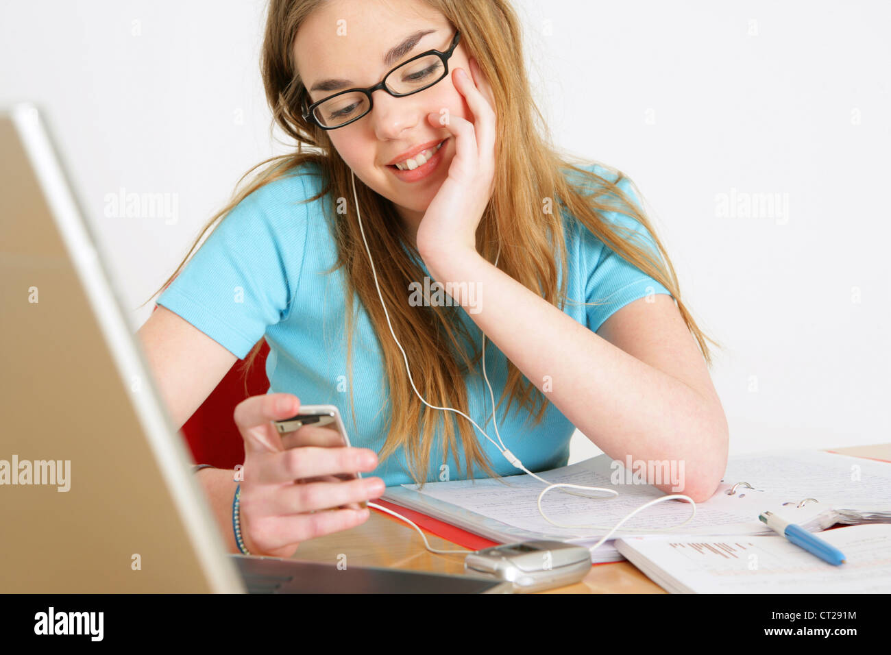 TEENAGER DOING HOMEWORK Stock Photo - Alamy