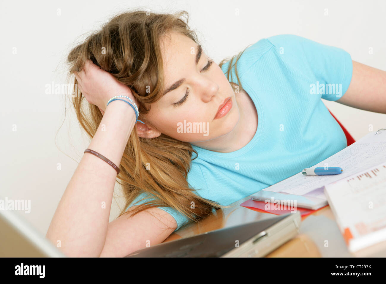 TEENAGER DOING HOMEWORK Stock Photo - Alamy