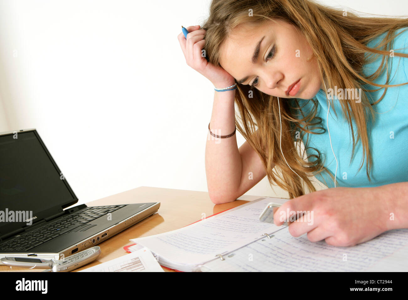 TEENAGER DOING HOMEWORK Stock Photo - Alamy