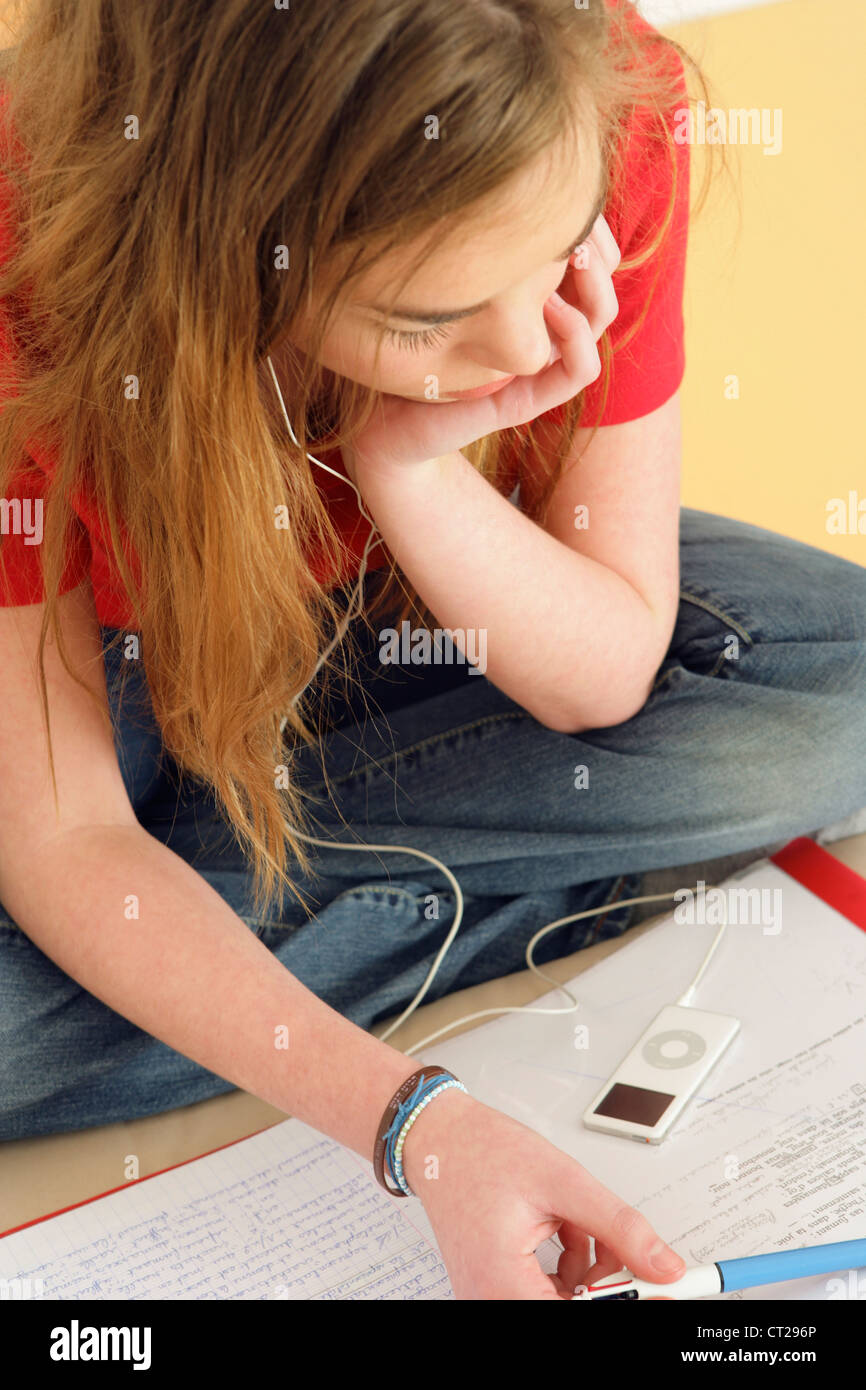 TEENAGER DOING HOMEWORK Stock Photo - Alamy
