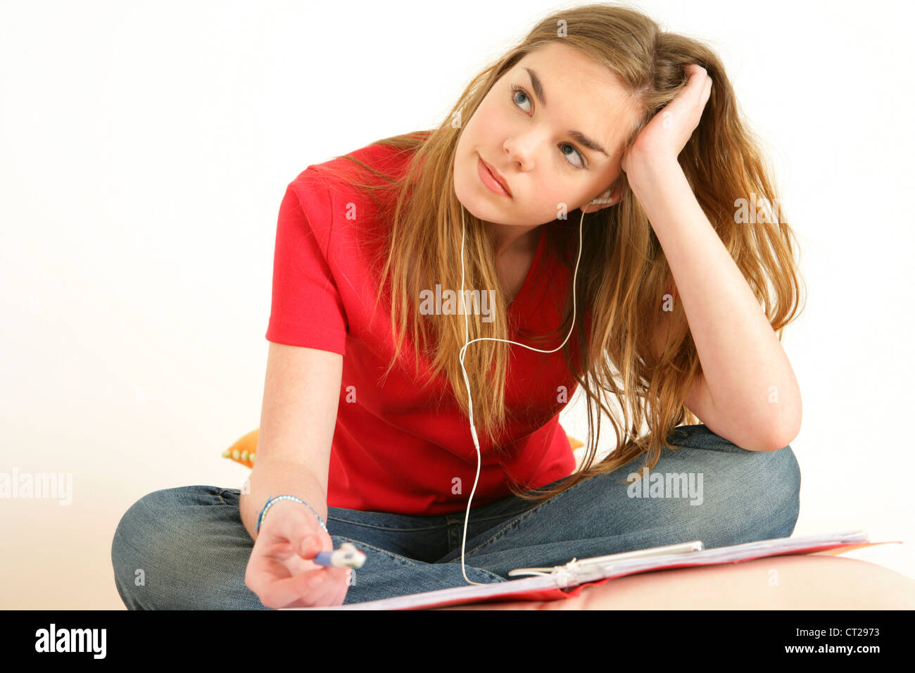 TEENAGER DOING HOMEWORK Stock Photo - Alamy