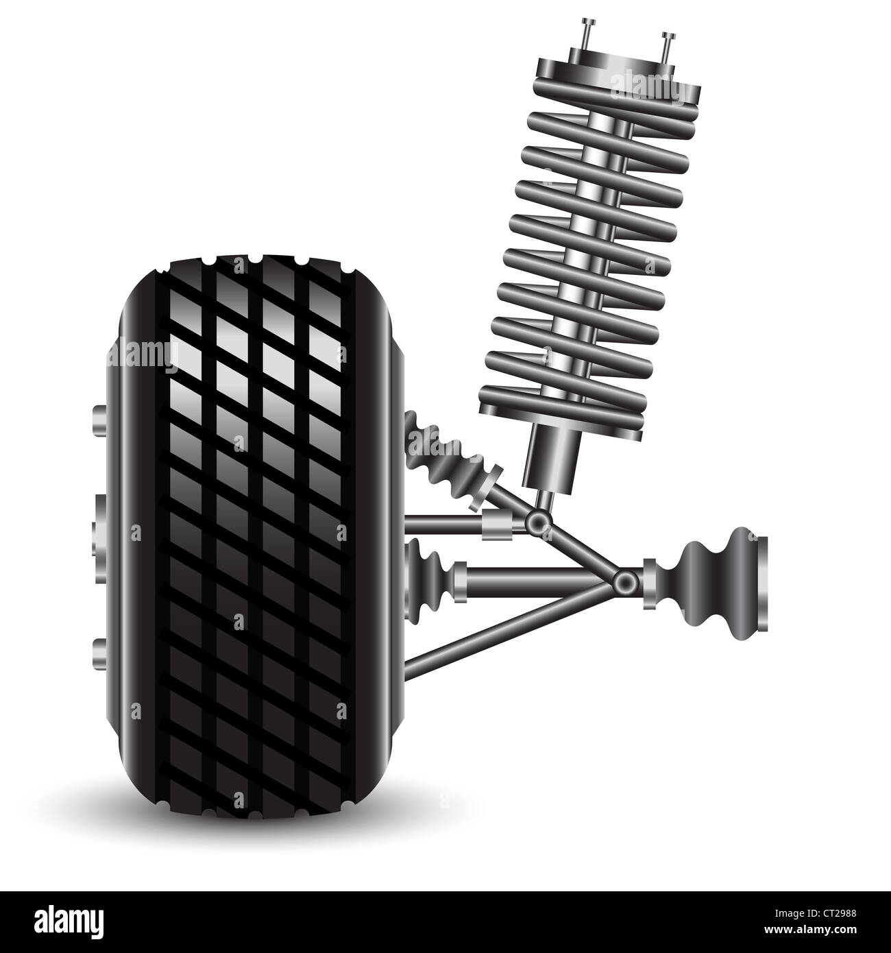 Front car suspension, frontal view. Vector Illustration Stock Photo - Alamy