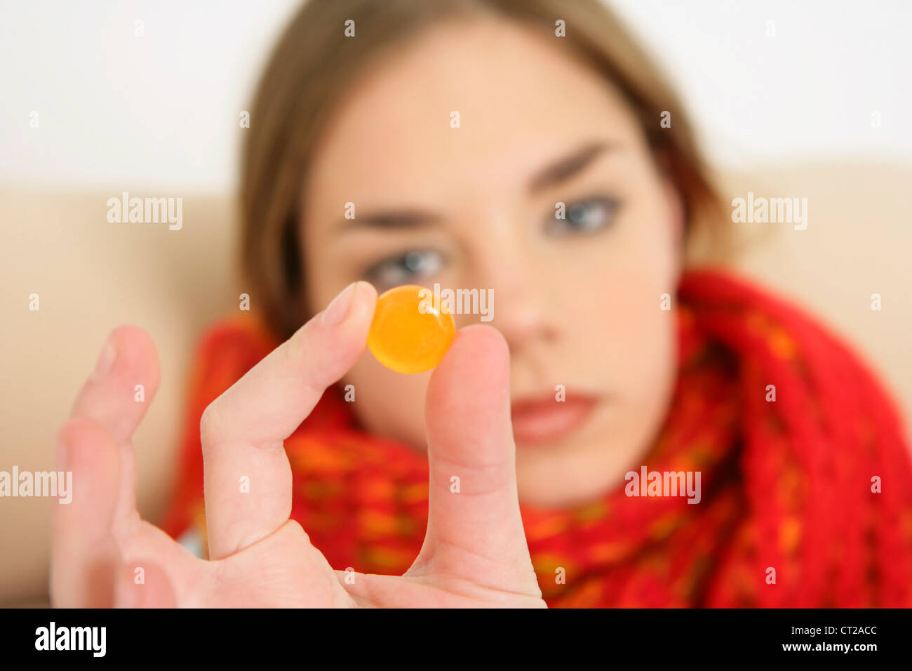 WOMAN TAKING MEDICATION Stock Photo - Alamy