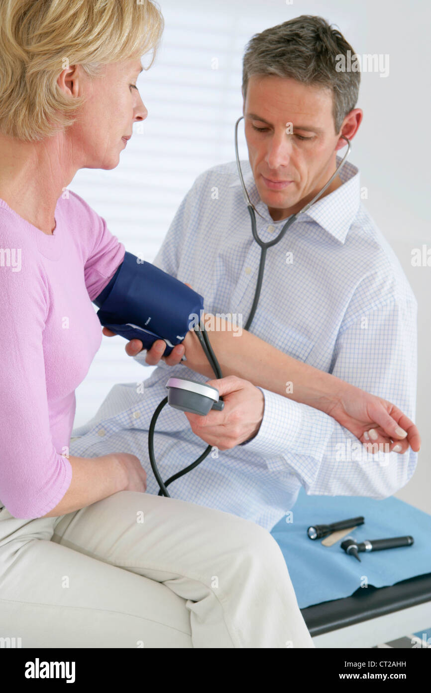 BLOOD PRESSURE, ELDERLY PERSON Stock Photo - Alamy