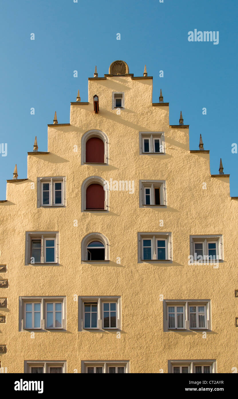 Crow-stepped Gable of House on Herrngasse in Rothenburg ob der Tauber ...