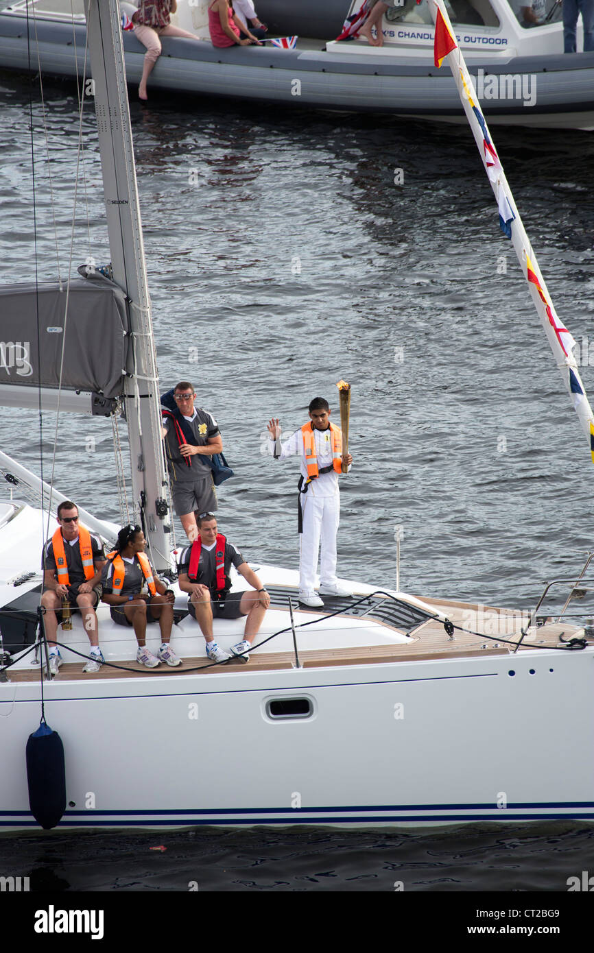 London Olympic 2012 torch runner in Ipswich Stock Photo - Alamy