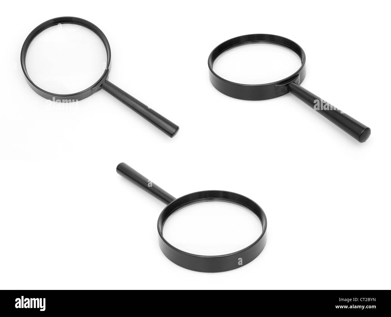 Magnifying glass - collection on white background - with shadows Stock ...