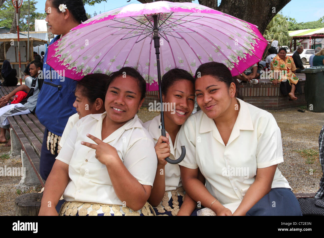 Tonga local people in the town square Stock Photo - Alamy