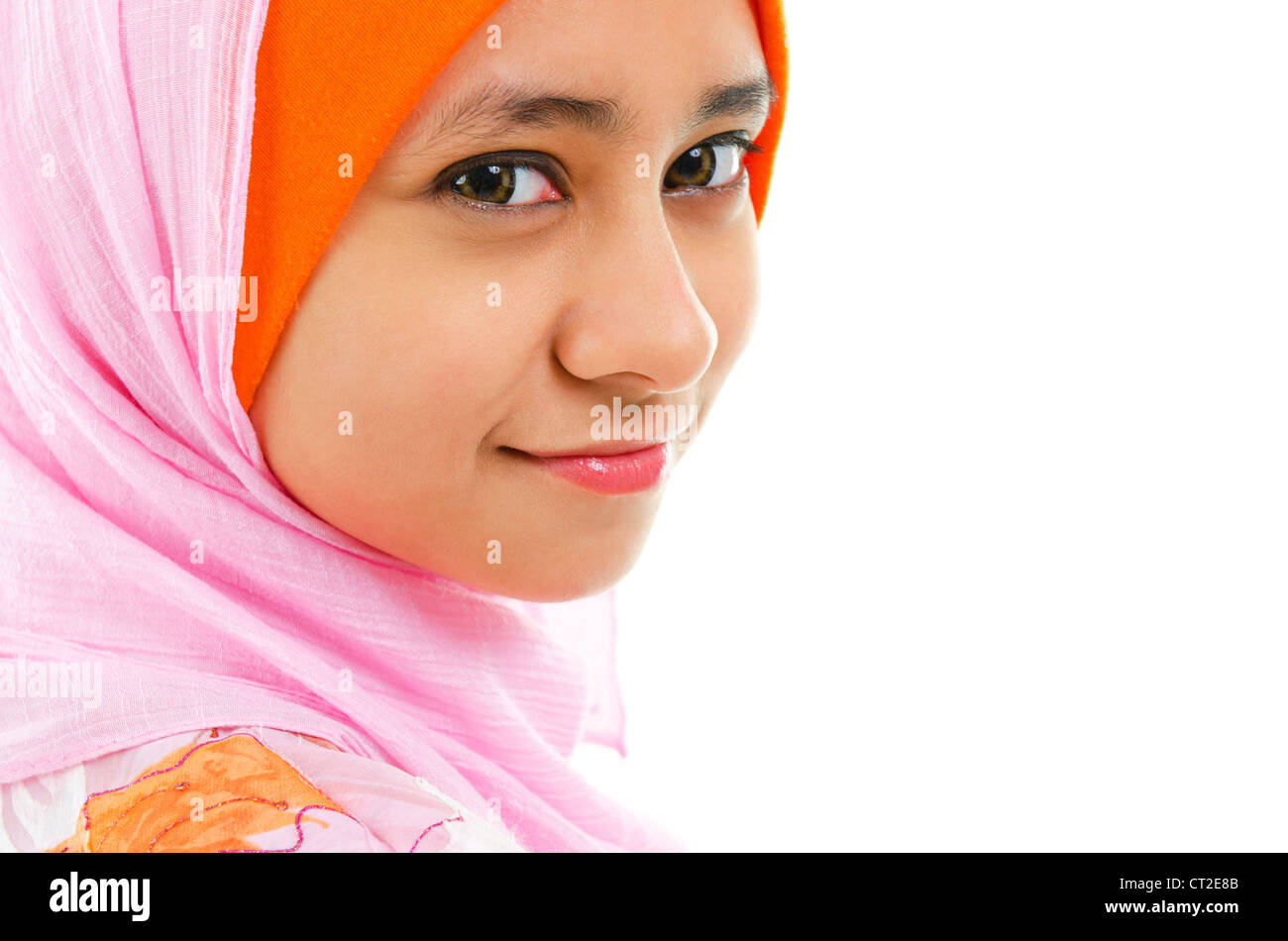 Portrait of A Beautiful Muslim woman isolated on white Stock Photo - Alamy