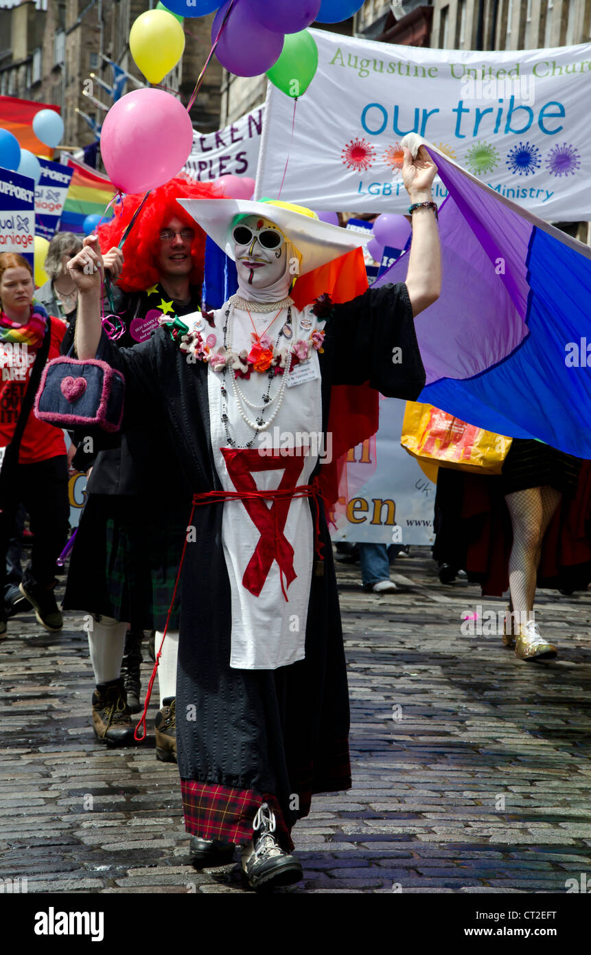Pride Scotia 2012 parade in the Royal Mile, Edinburgh, Scotland Stock ...