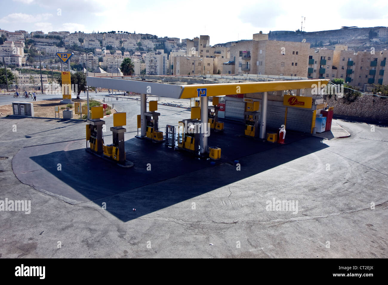 Empty Gas station view in Jerusalem, Israel Stock Photo - Alamy