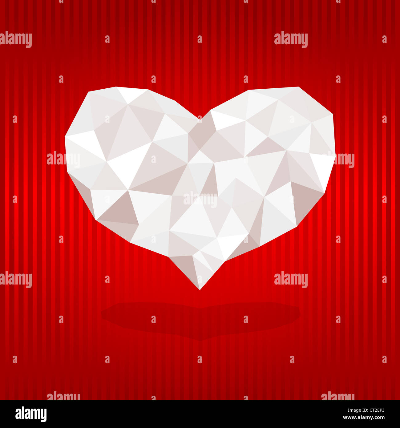 Origami heart on red background. Vector illustration Stock Photo - Alamy
