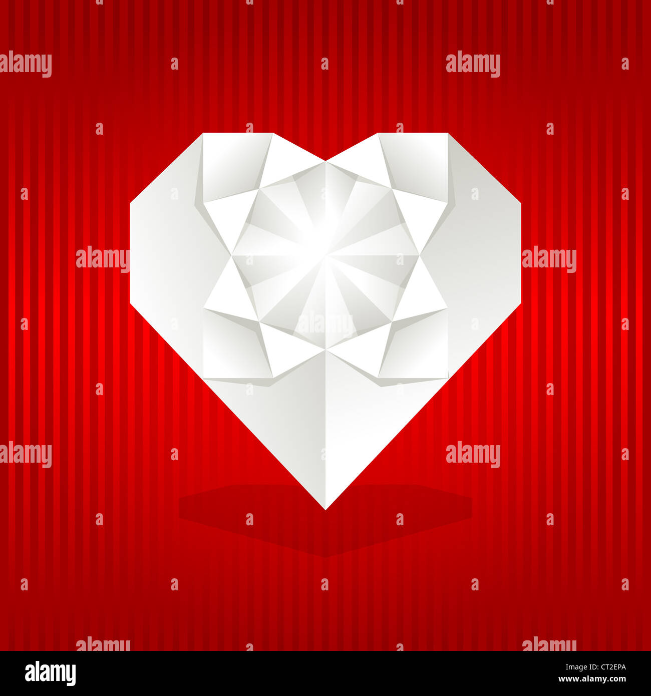 Origami heart on red background. Vector illustration Stock Photo - Alamy