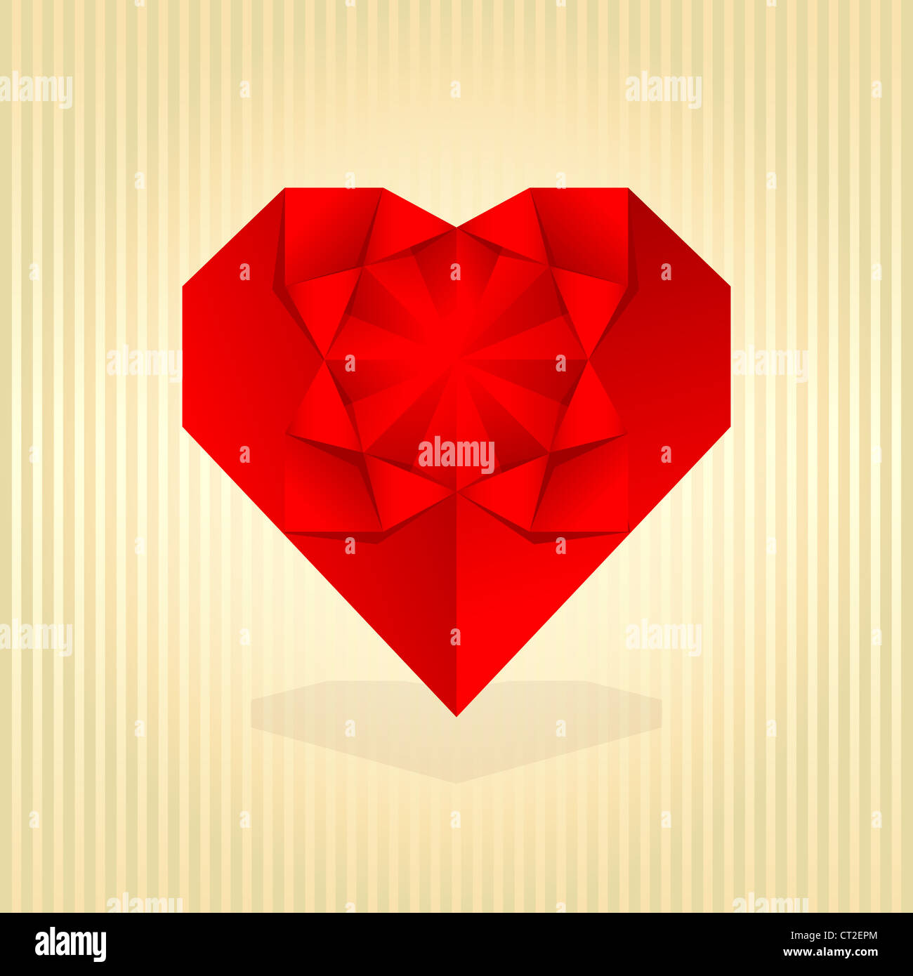 Red origami heart. Vector illustration Stock Photo - Alamy