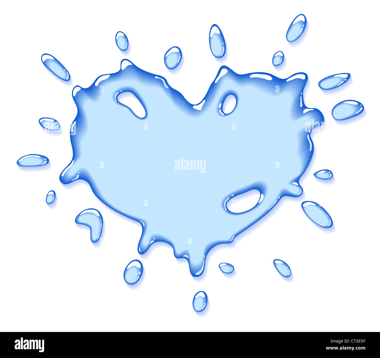 Water heart splash. Vector illustration Stock Photo - Alamy