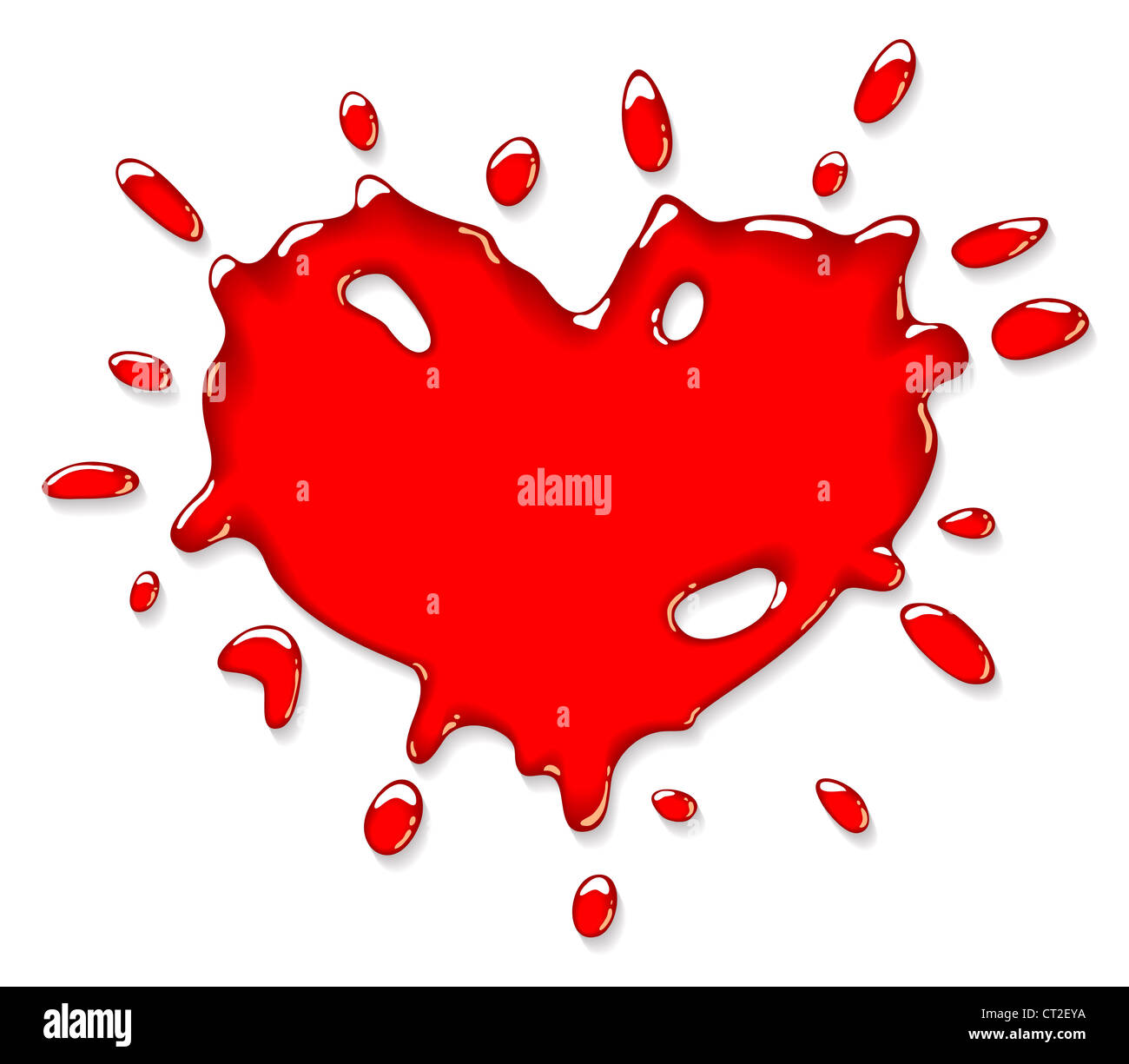Red heart splash. Vector illustration Stock Photo - Alamy