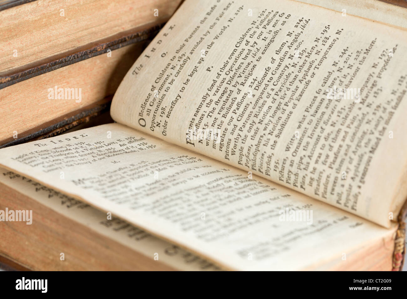 Open pages of old book Stock Photo - Alamy