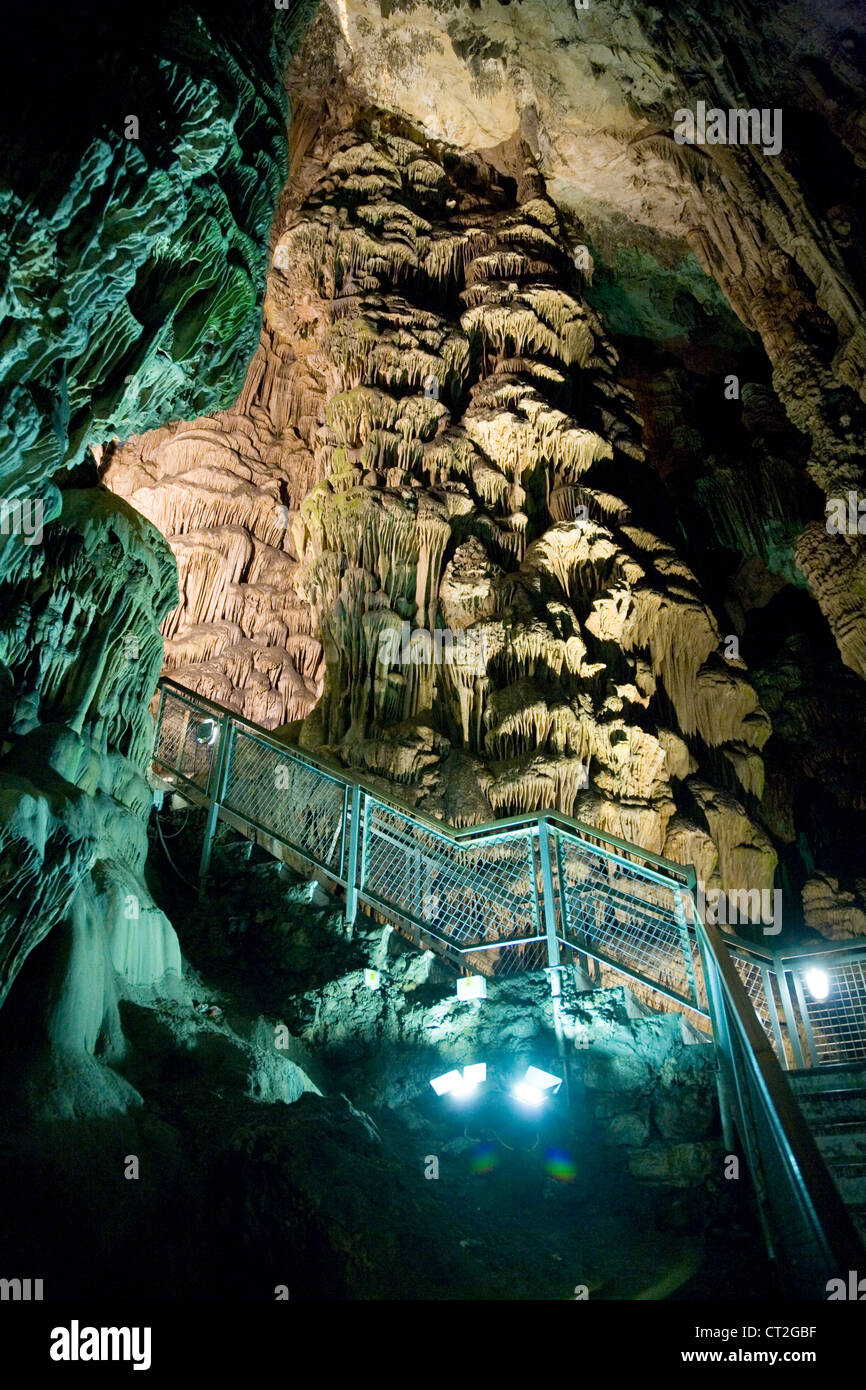 Rock formation / formations / structure / structures and stairs inside ...