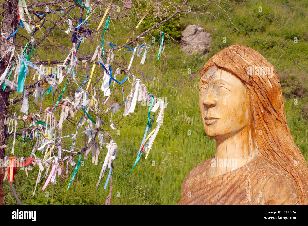 Idol & Tree of desires, settlement Listvyanka, Lake Baikal, Irkutsk ...