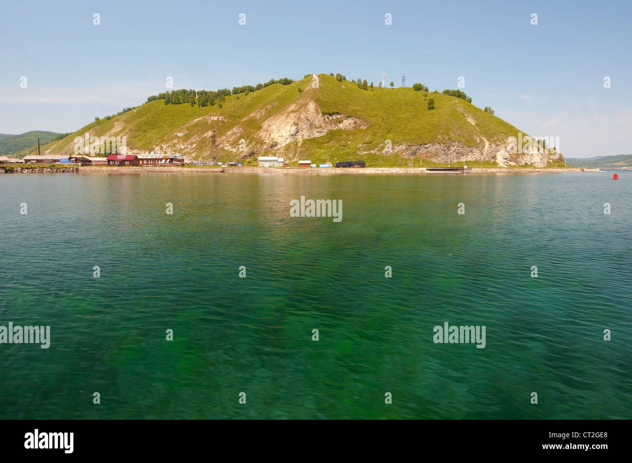 Source river Angara, settlement Baikal, Lake Baikal, Irkutsk region ...