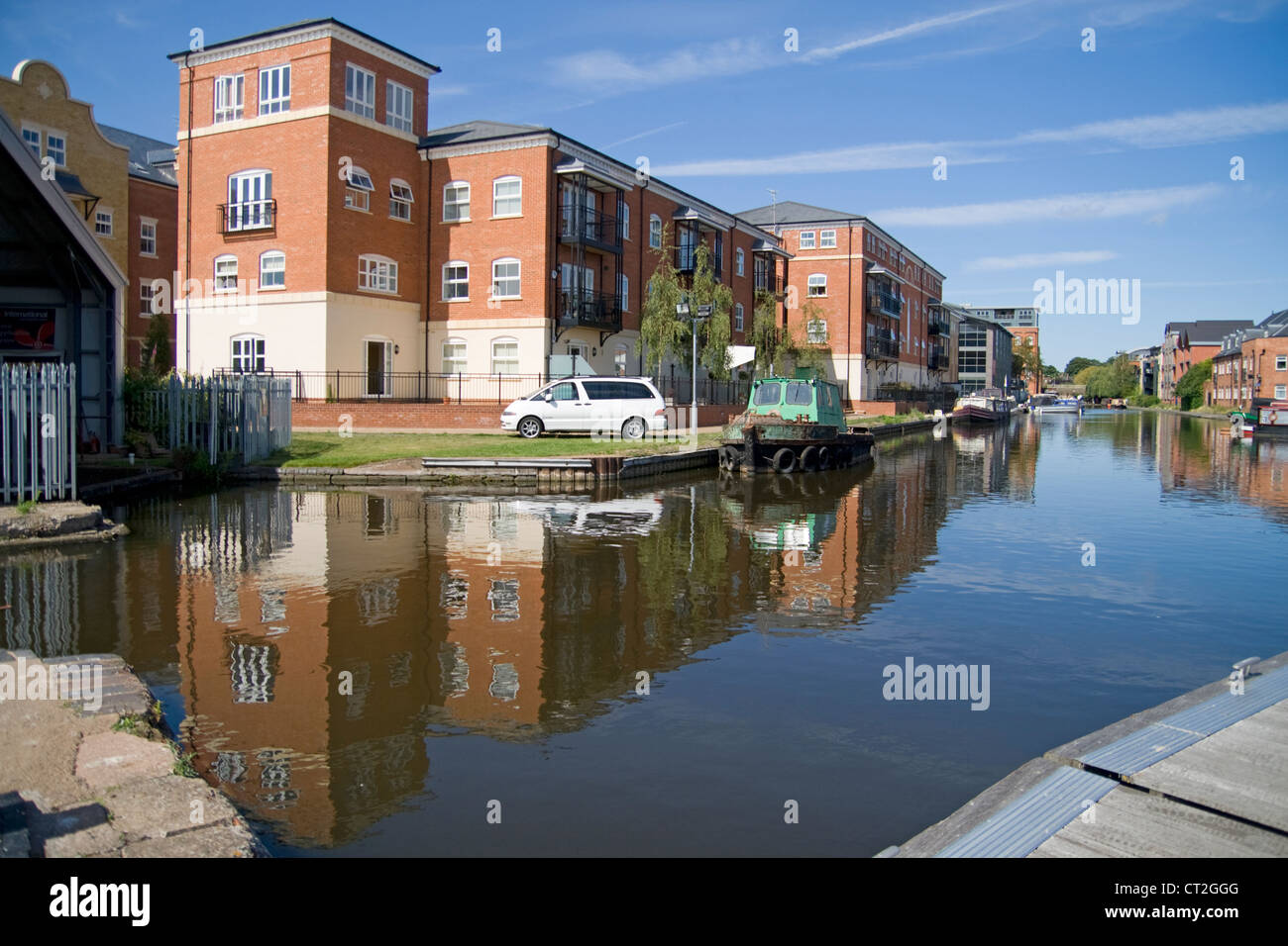 Waterside housing Canal Basin Worcester Worcestershire England UK Stock ...