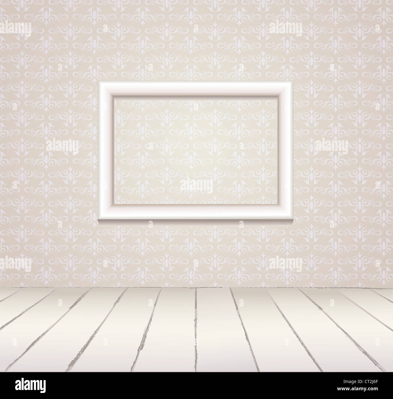 White vintage interior with frame Stock Photo - Alamy
