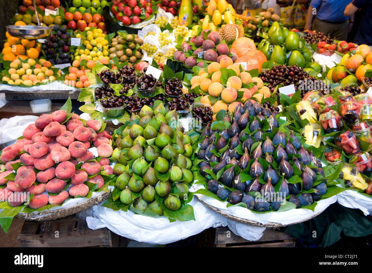 fresh fruit at the la boqueria market barcelona spain greengrocers ...