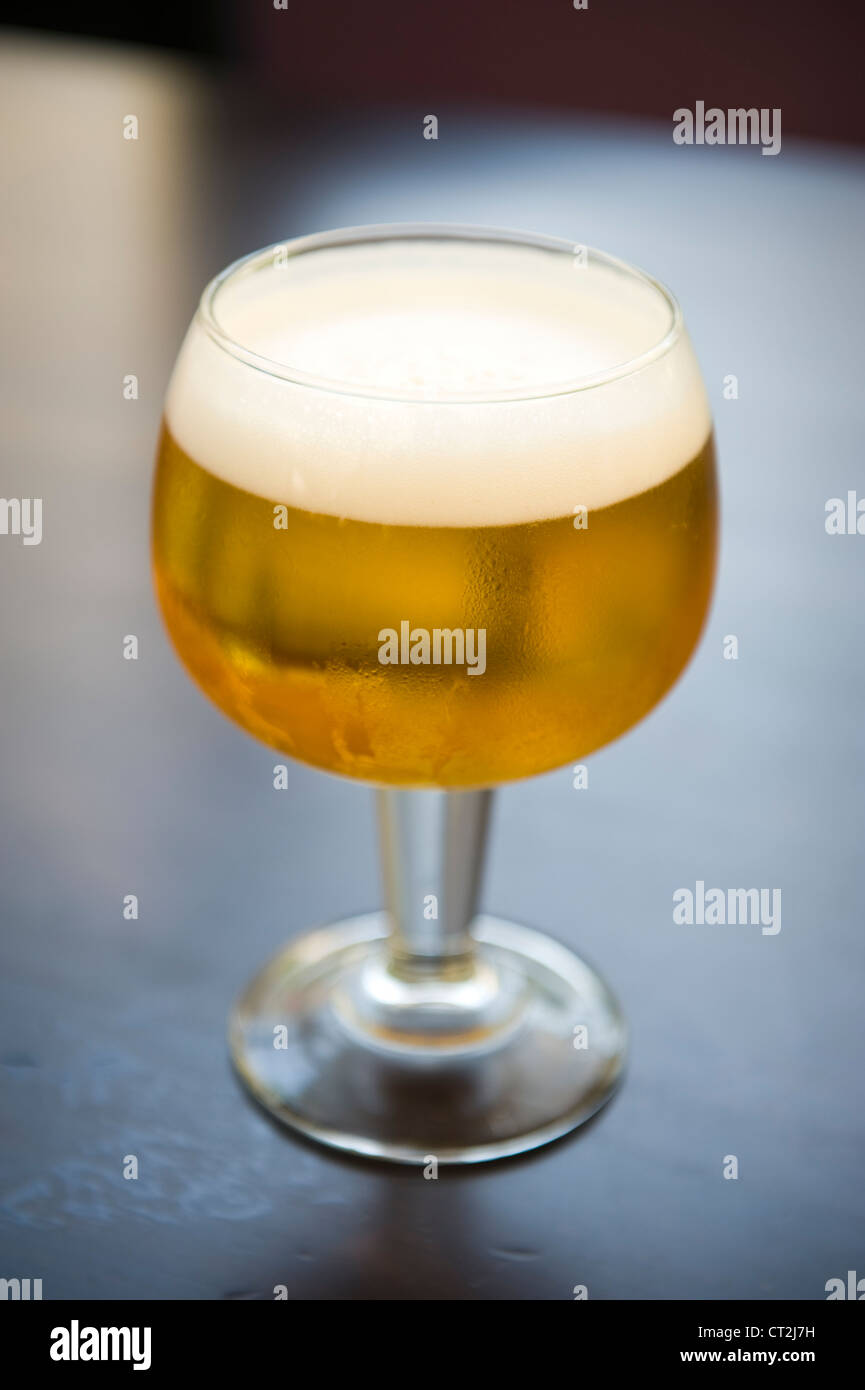 one glass of cold beer or lager Stock Photo - Alamy