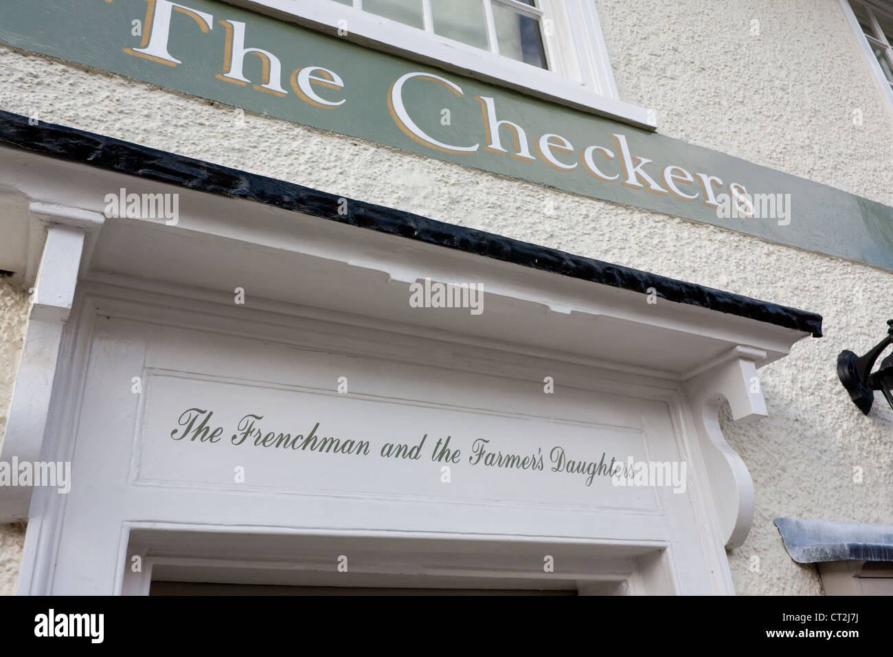 The Checkers Restaurant with Rooms exterior and sign Montgomery Powys ...