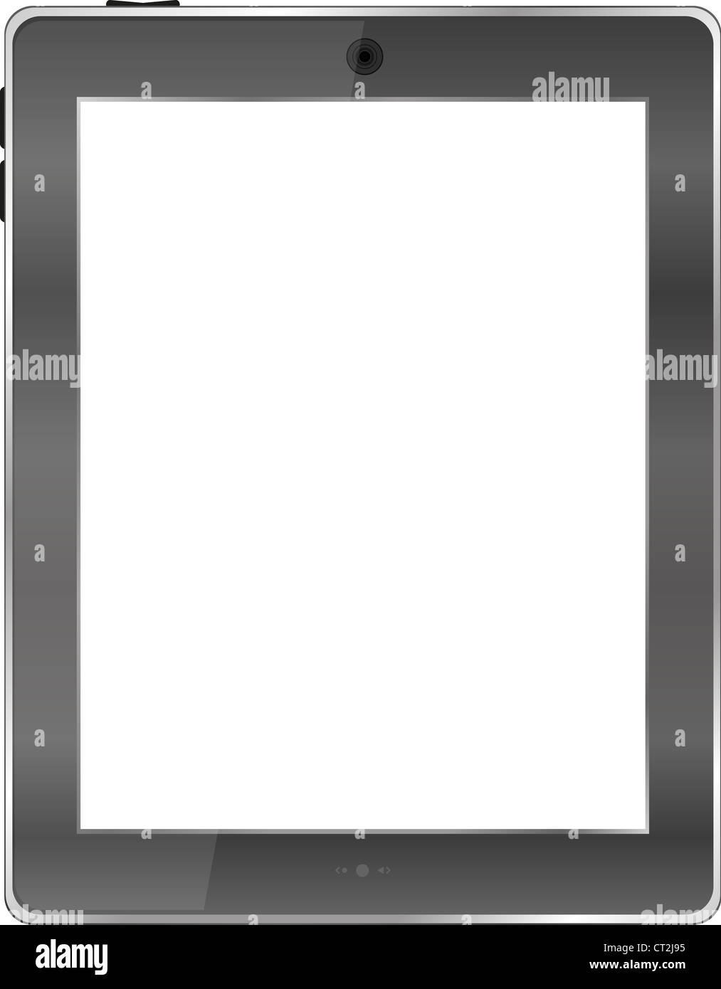 Realistic tablet pc computer with blank screen isolated on white ...