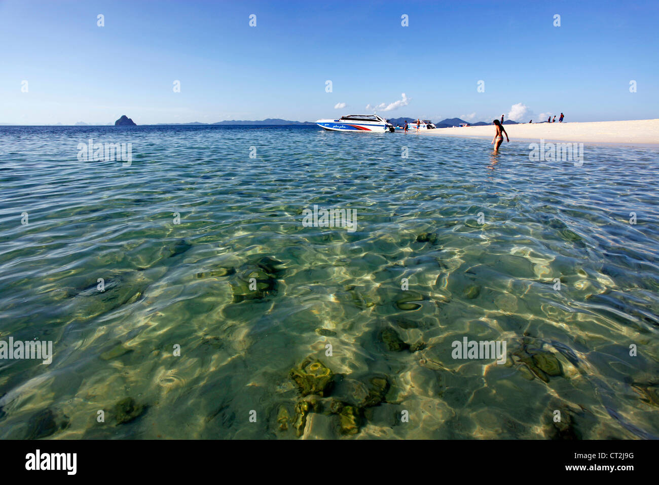 Speedboat in the sea on Khai Nok Island, Phuket, Thailand Stock Photo ...