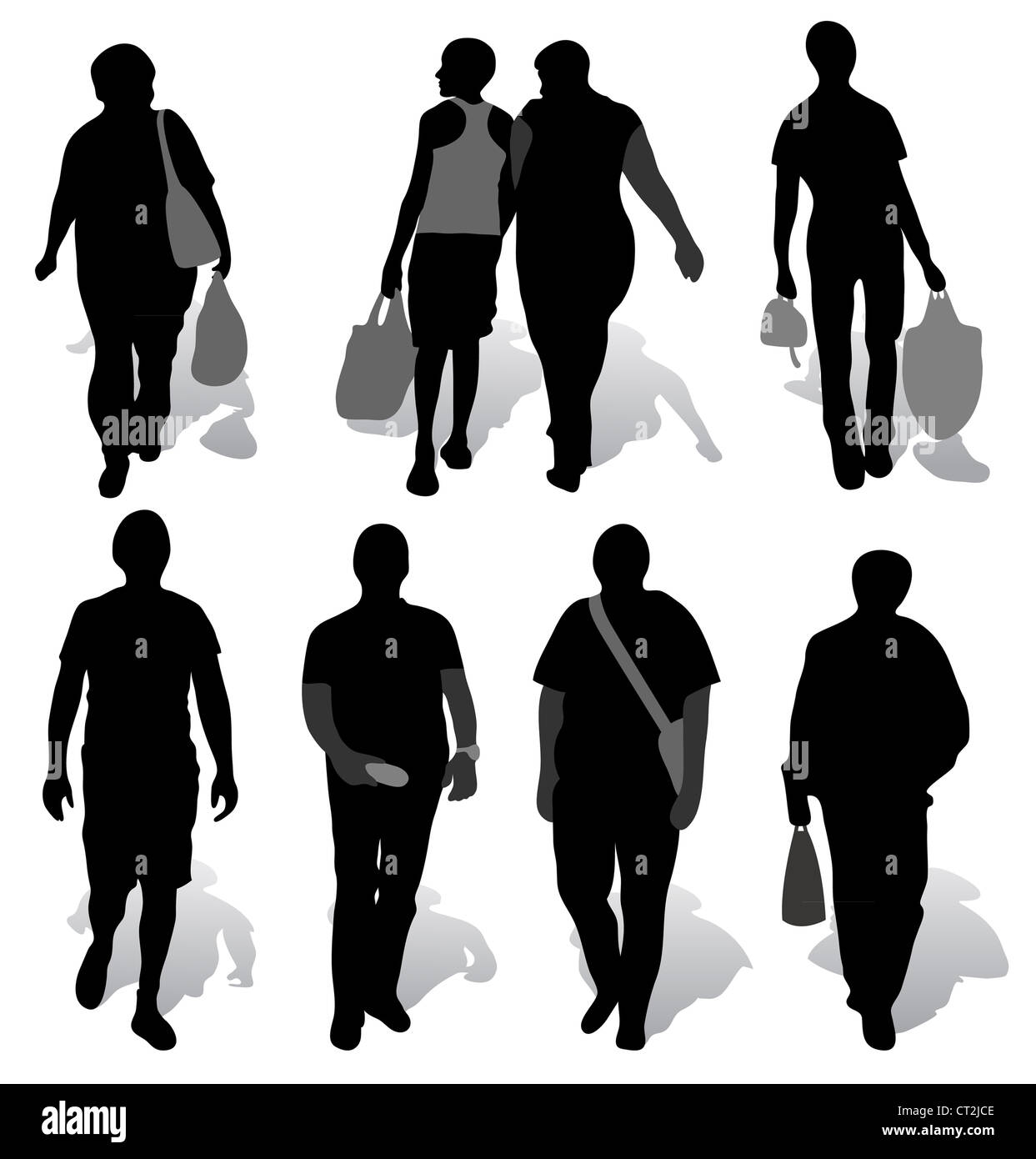 The silhouettes of a people with shadow Stock Photo - Alamy