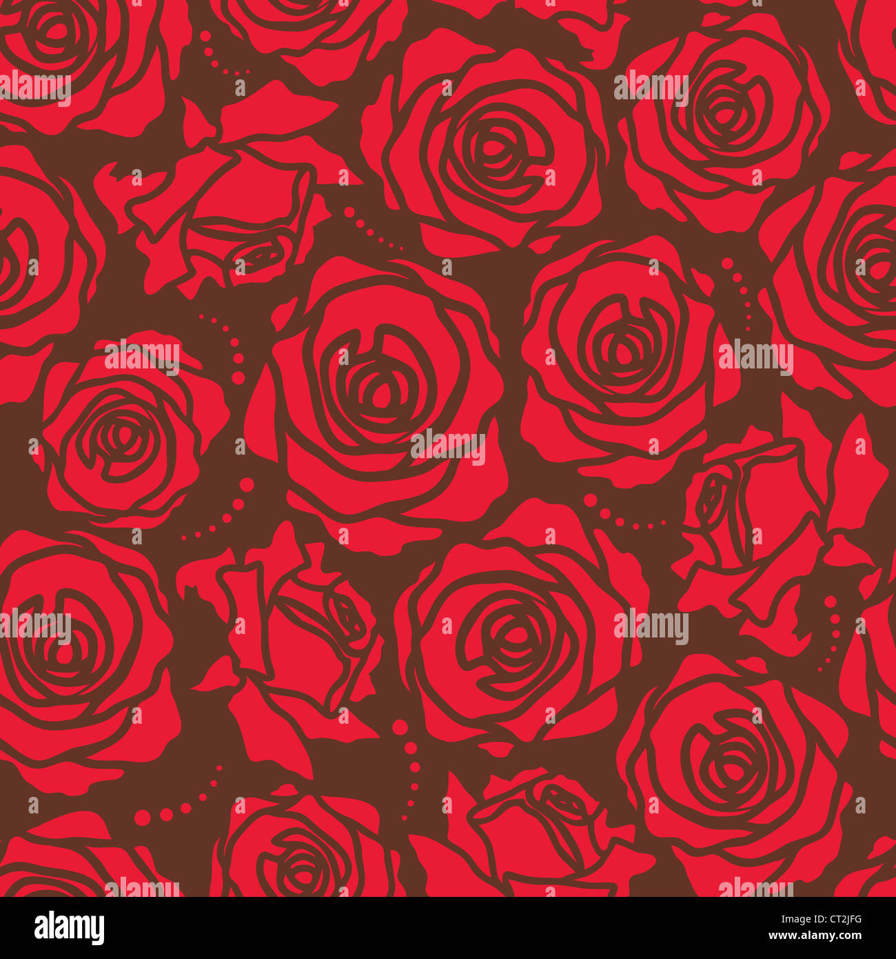 The seamless of a red roses on brown background Stock Photo - Alamy