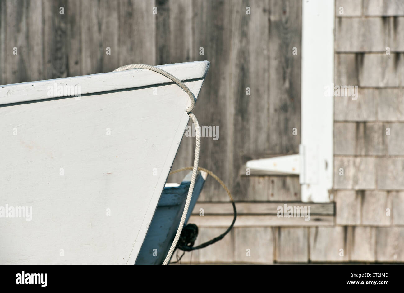 Rowboat and boathouse detail, Cape Cod Stock Photo - Alamy