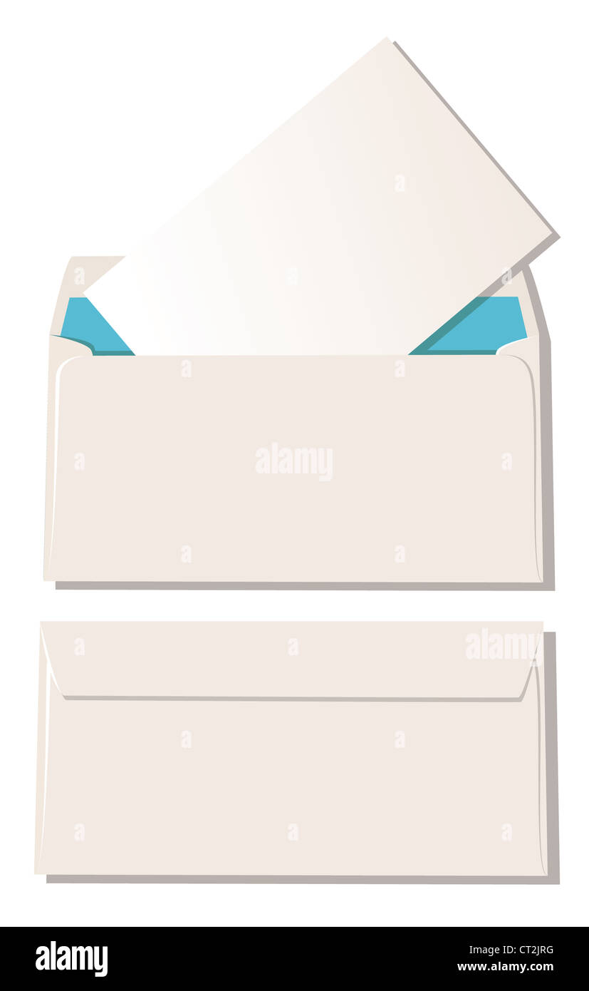 The open envelope with letter and close envelope Stock Photo - Alamy