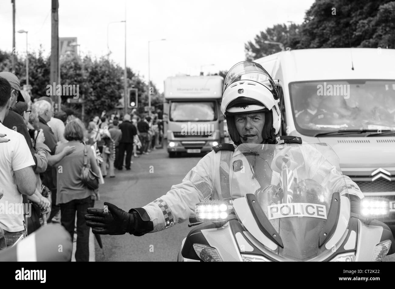 Police biker meeting the crowds Stock Photo - Alamy