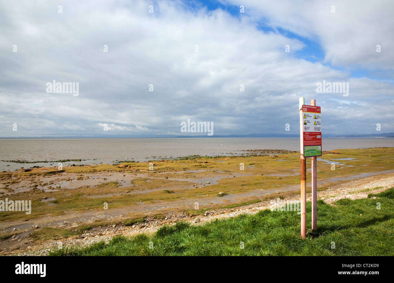 Warning sign at Hest Bank on Morecambe Bay Stock Photo - Alamy