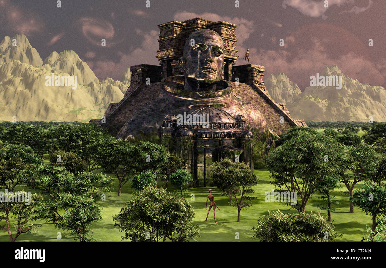 3d concepts temple alien aliens hi-res stock photography and images - Alamy