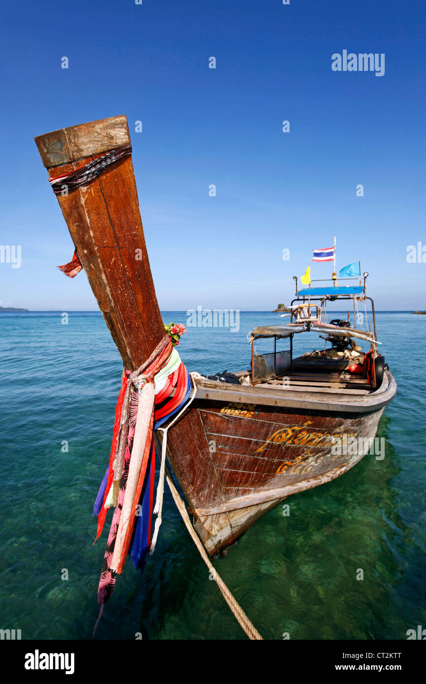 Traditional Thai long tail boat on Khai Nok Island, Phuket, Thailand ...