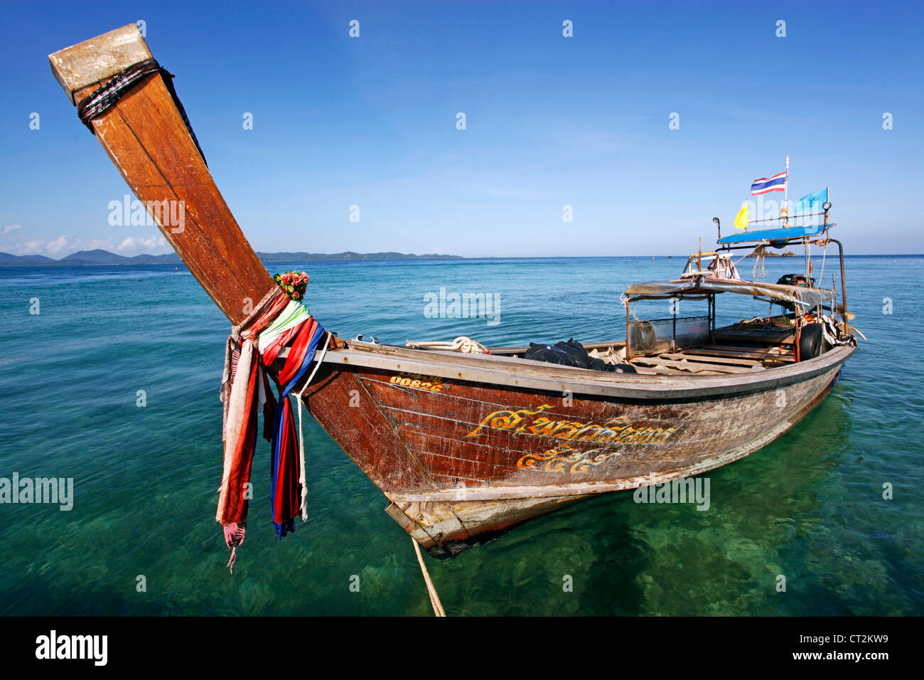 Traditional Thai long tail boat on Khai Nok Island, Phuket, Thailand ...