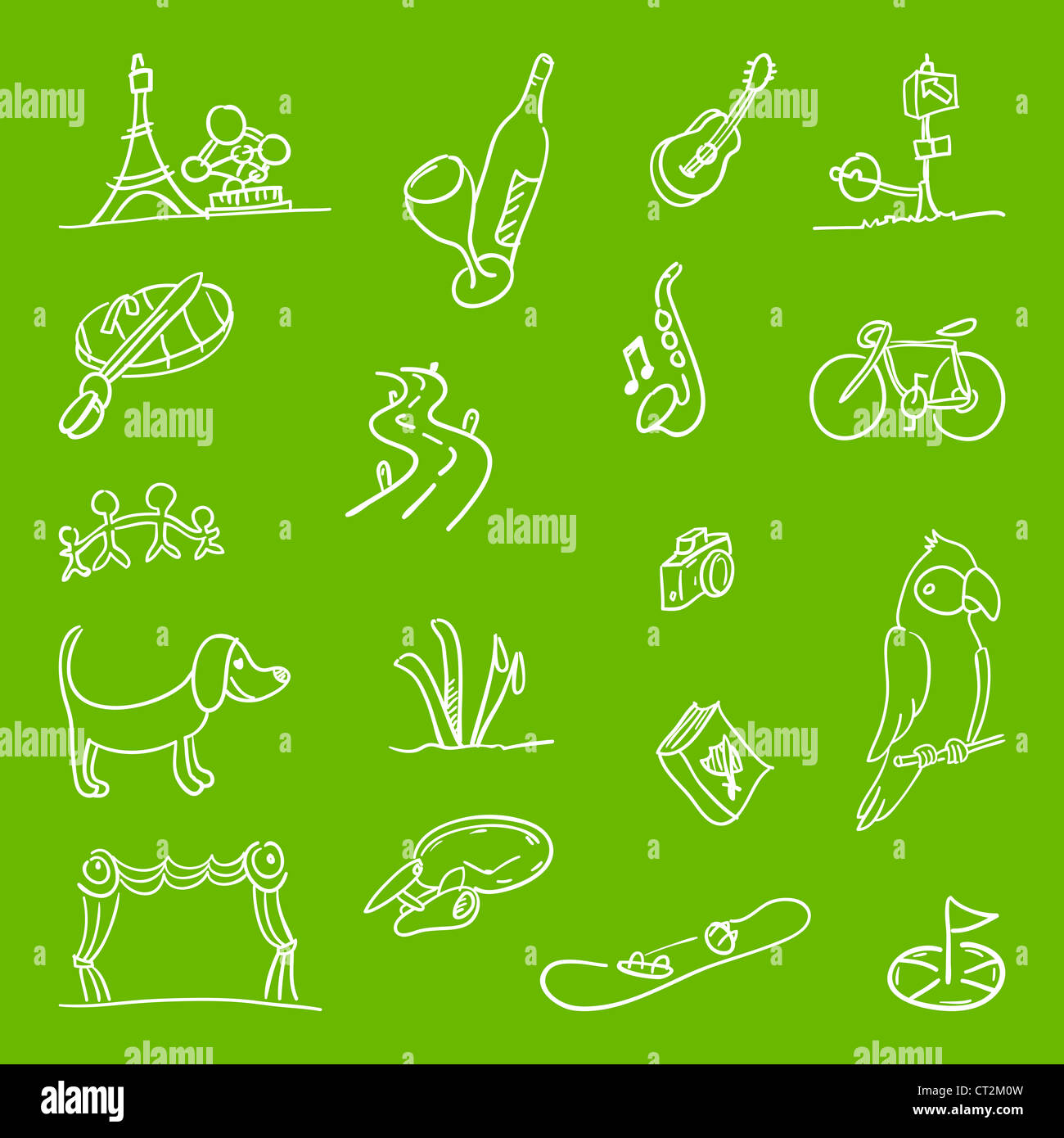 Hobby Symbols Illustration Stock Photo - Alamy