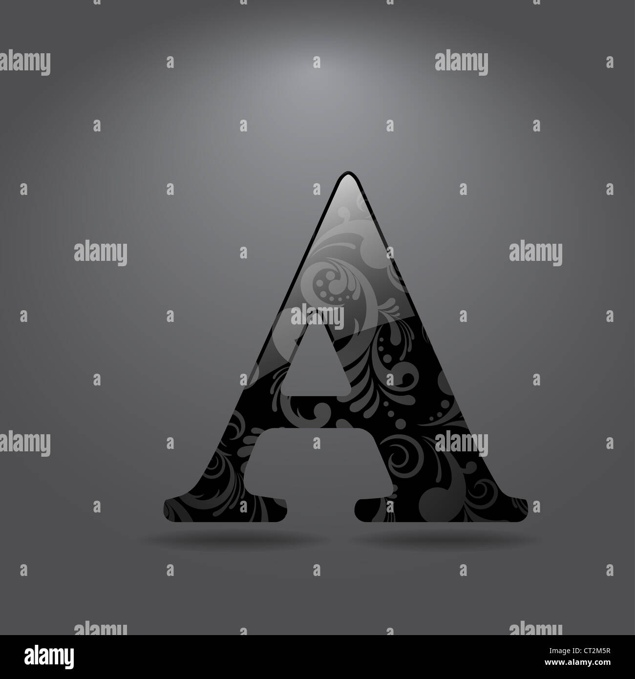 Glossy letter A isolated on gray background Stock Photo - Alamy