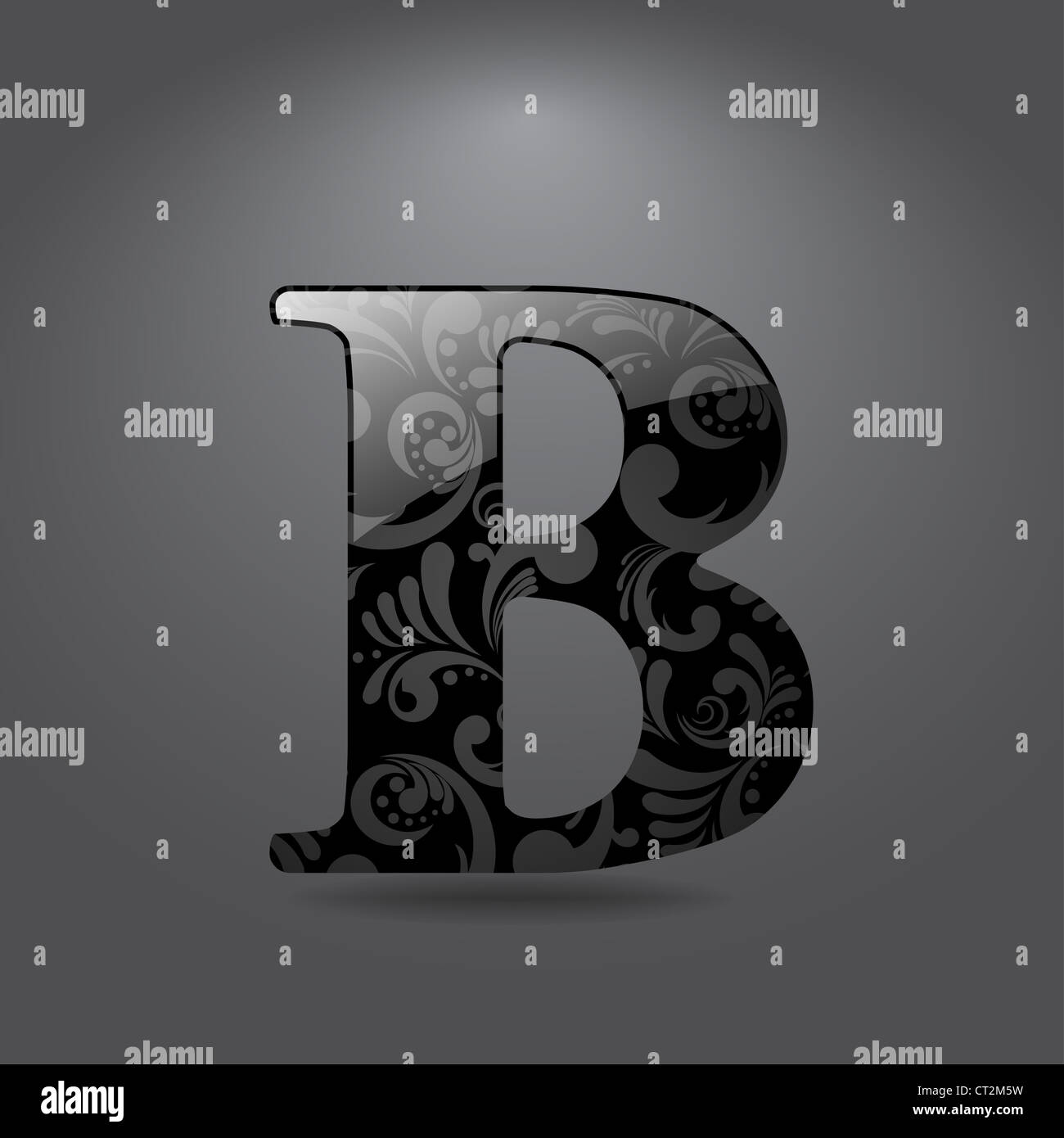 Glossy letter B isolated on gray background Stock Photo - Alamy