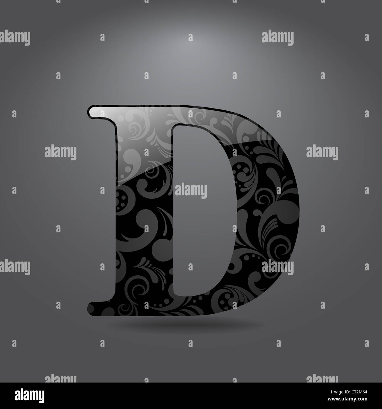Glossy letter D isolated on gray background Stock Photo - Alamy