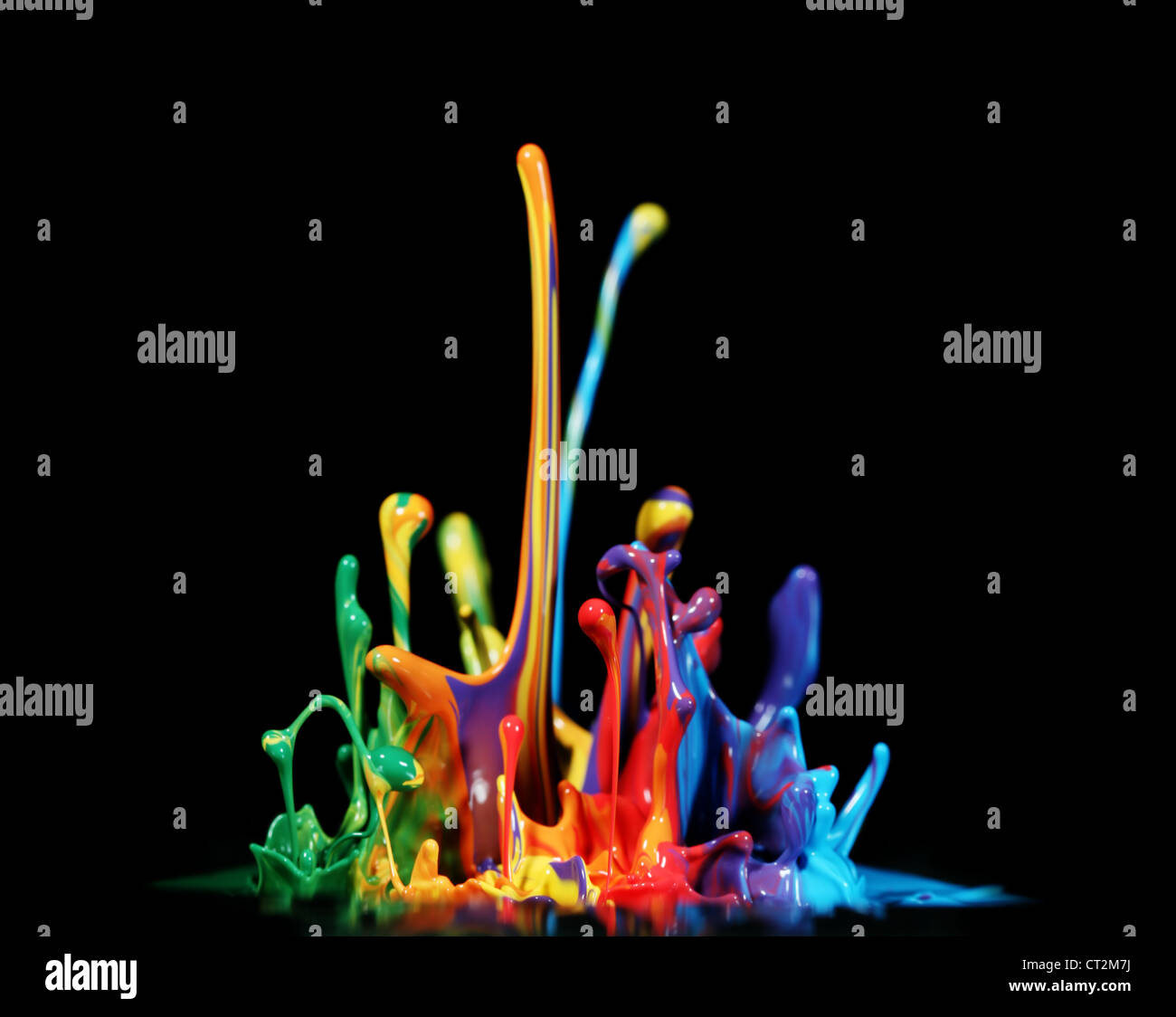 Colorful paint splashing Stock Photo - Alamy